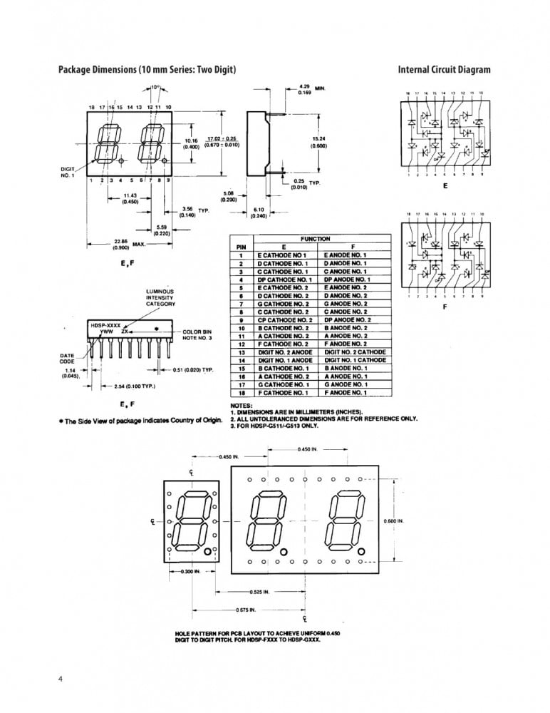 HDSP-F111-FG000 datasheet page 4