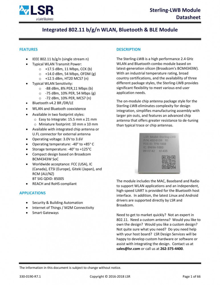 Laird Sterling-LWB documentation page 1
