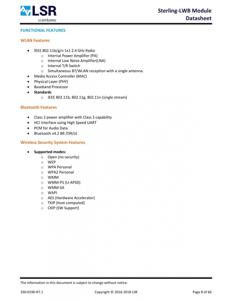 Laird Sterling-LWB documentation page 8
