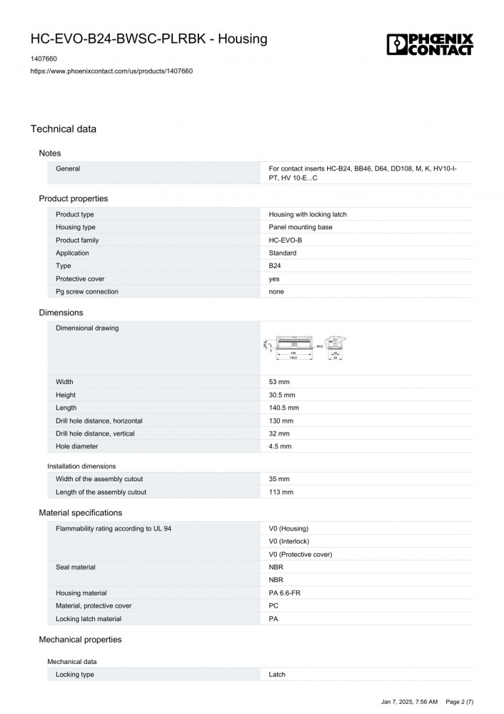 Phoenix Contact 1407660 technical document page 2