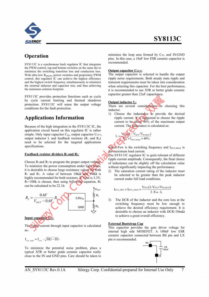 SY8113CADC datasheet page 7