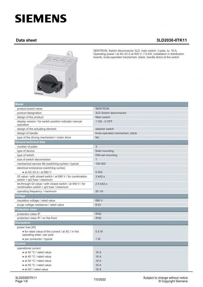 3LD2030-0TK11 technical document image 1