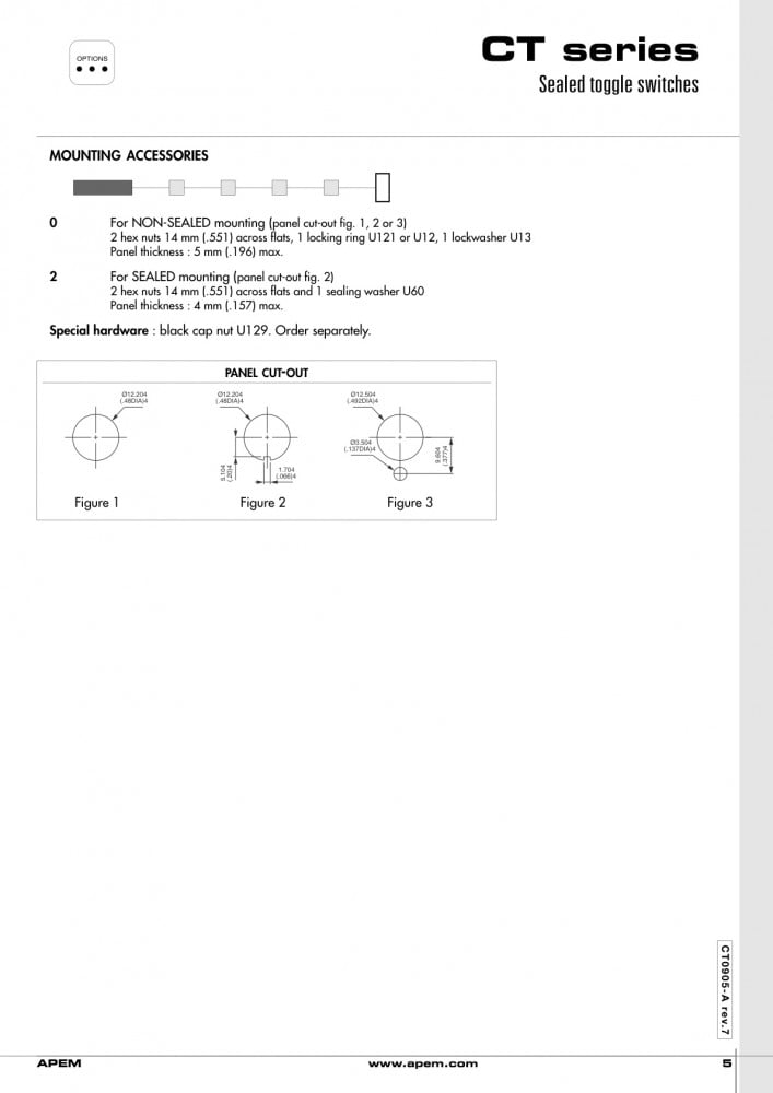 APEM CT series datasheet page 5