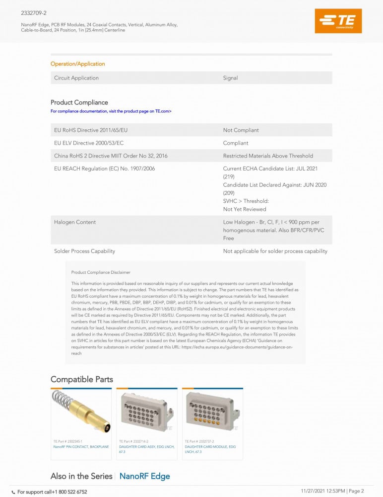 TE Connectivity 2332709-2 technical document page 2