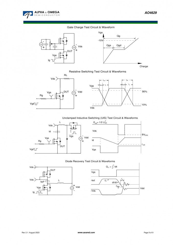 AO4629 datasheet page 9