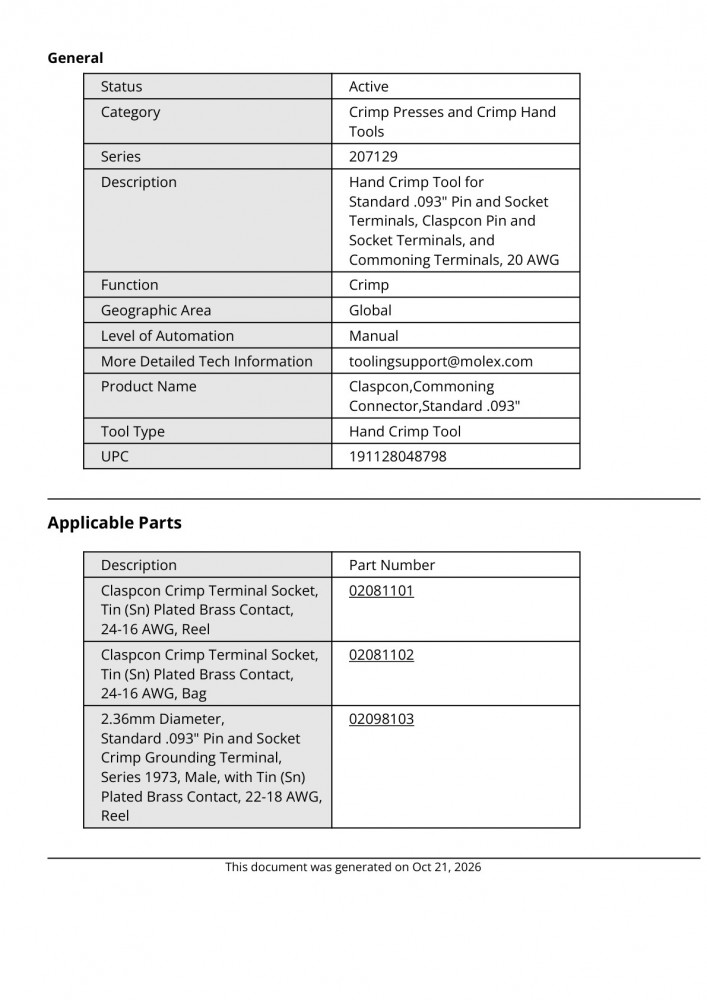 Technical document image 2 for MOLEX 638281100