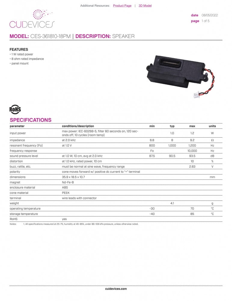 CES-361810-18PM datasheet page 1