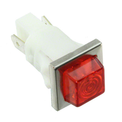 Neon Panel Mount Indicator Red .500″ Square Lens 125V Tab Terminals for sale