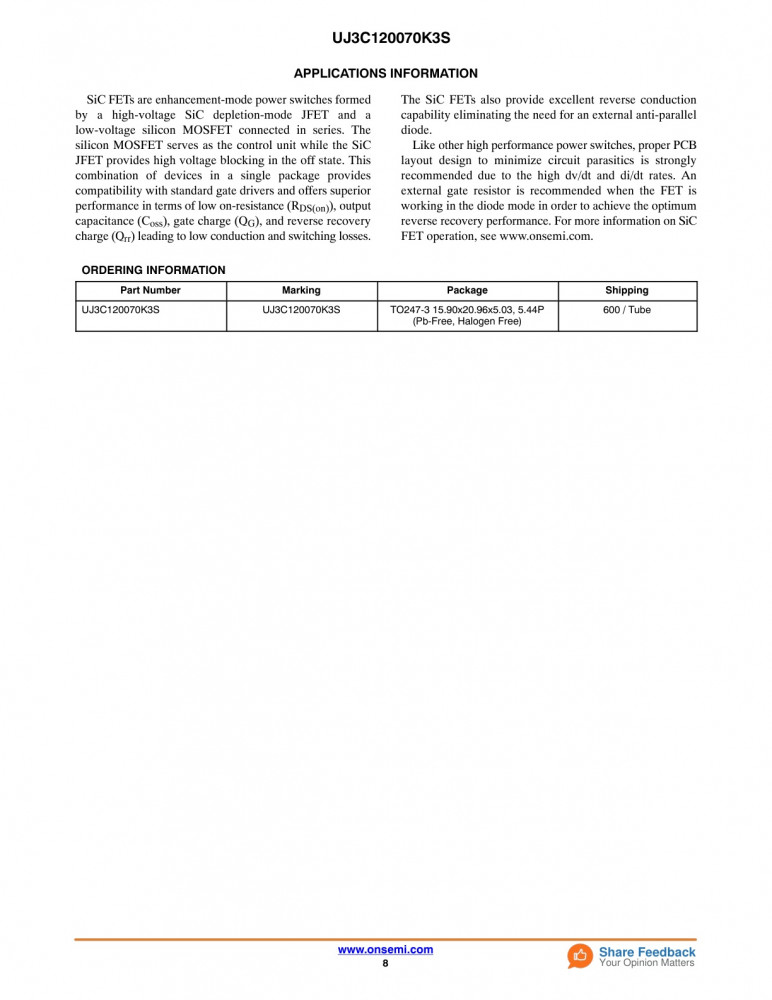 UJ3C120070K3S datasheet page 8 preview