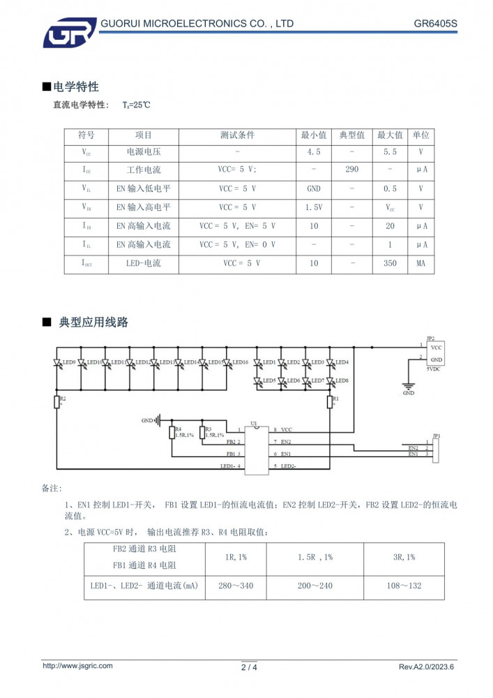 GR6405S datasheet page 2