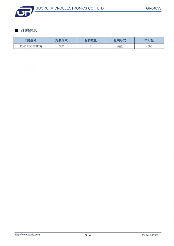 GR6405S datasheet page 3