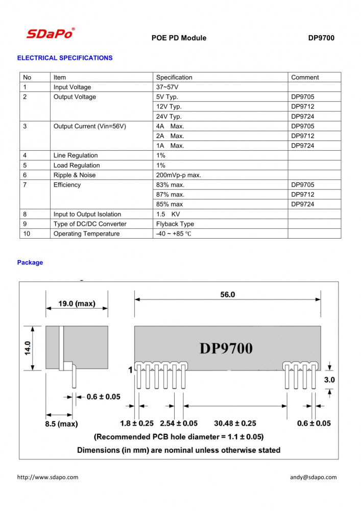 DP9700 datasheet page 4