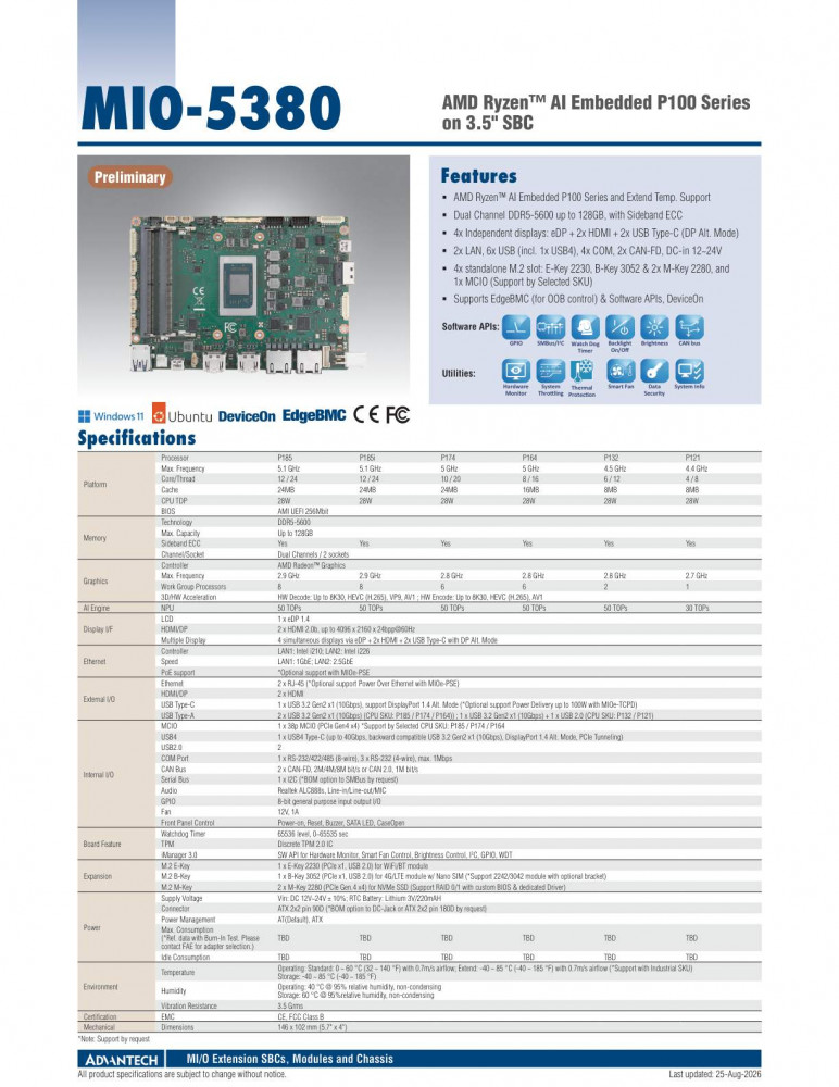 MIO-5380 technical document, page 1