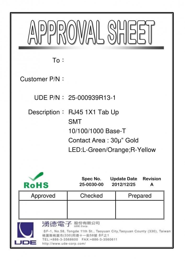 UDE 25-000939R13-1 document page 1