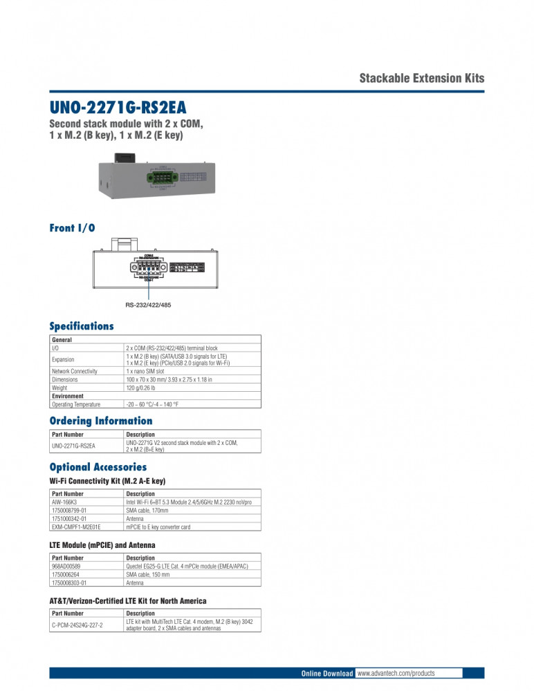 UNO-2271G V2 technical document page 4