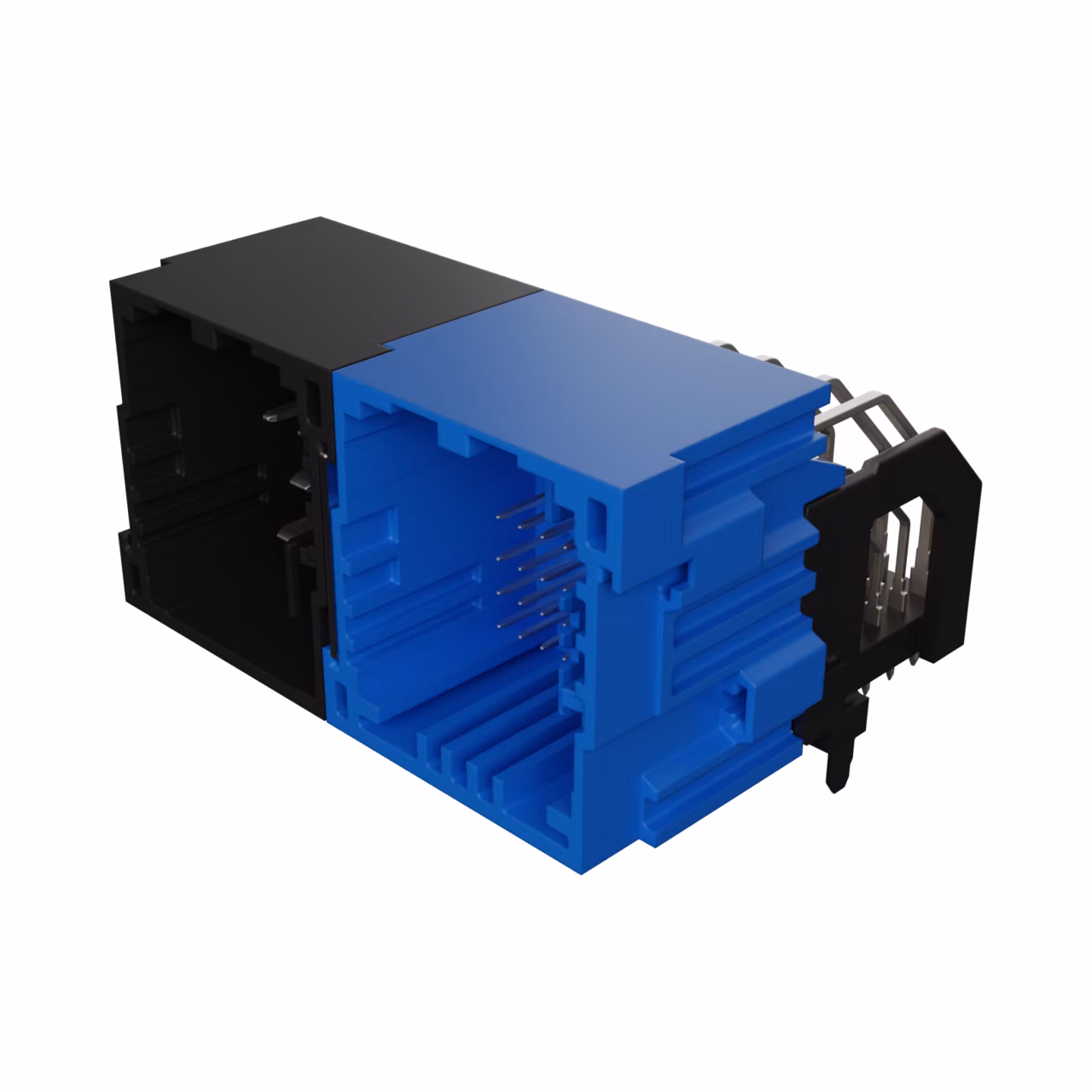 stAK50h 2 Bay Right-Angle Hybrid Header, 44 Circuits, Bay 1: 12 Circuits/Key 1/Black; Bay 2: 32 Circuits/Key 2/Blue; Tube for sale