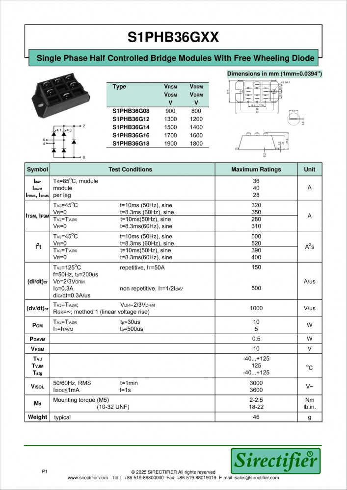 S1PHB36G14 technical document page 1