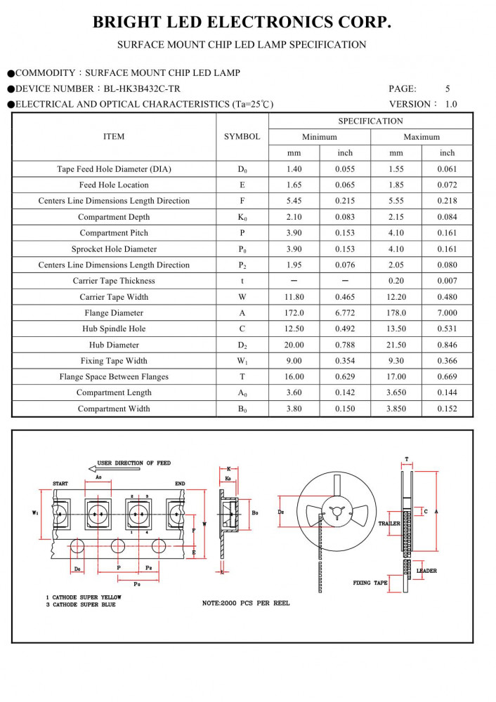 BL-HK3B432C-TRB specification document page 4