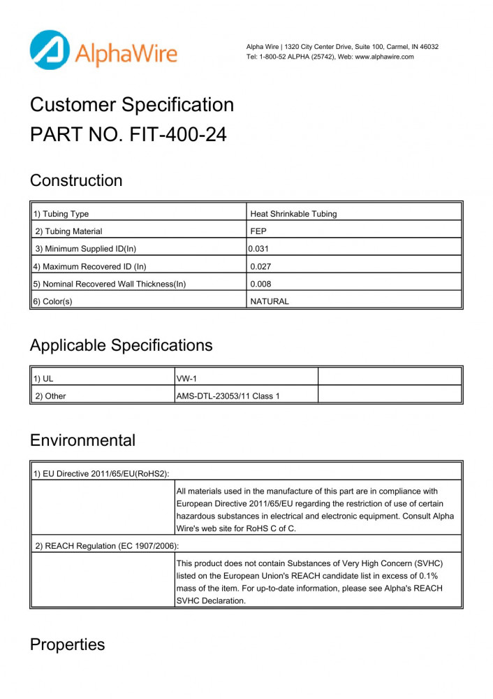 FIT-400-24 technical document page 1