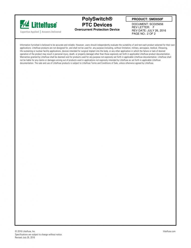 SMD050F-2 datasheet page 2