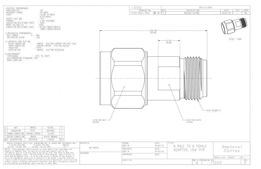 Amphenol 172372 engineering drawing page
