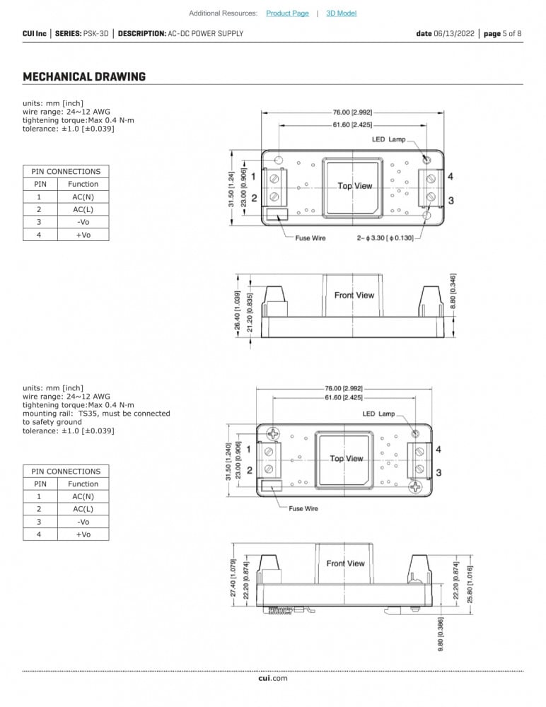 PSK-3D datasheet page 5