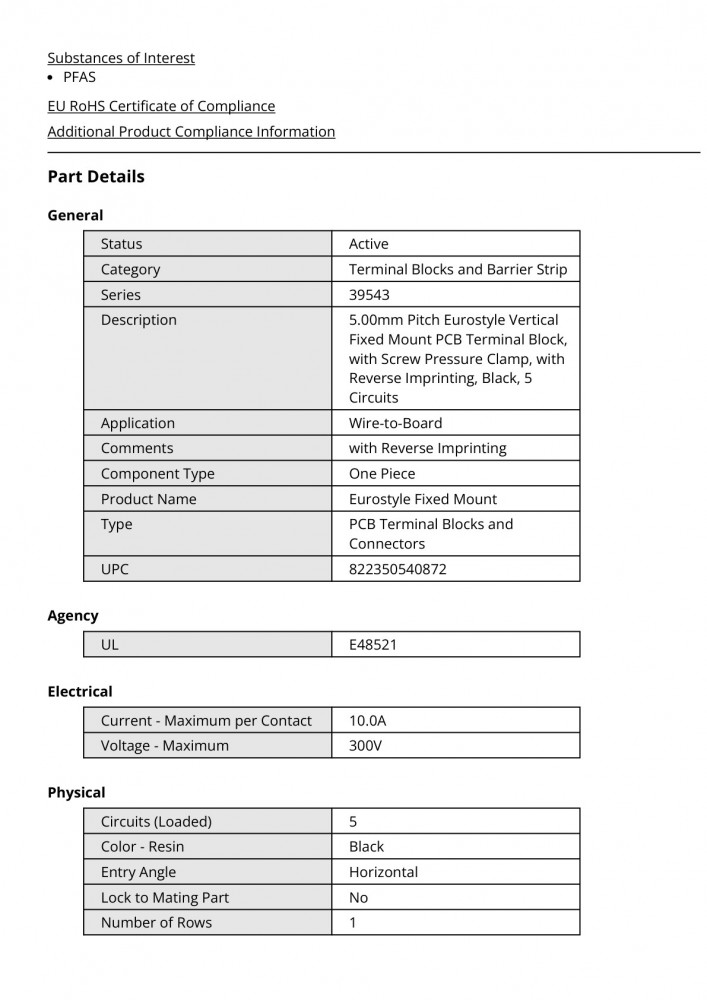 Technical document image 2 for Molex 395432005