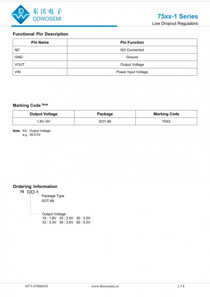 DOWO 7533-1 datasheet page 2