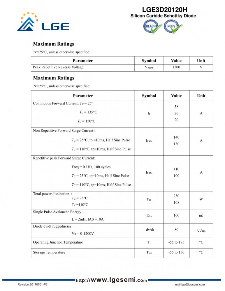 LGE3D20120H datasheet page 2