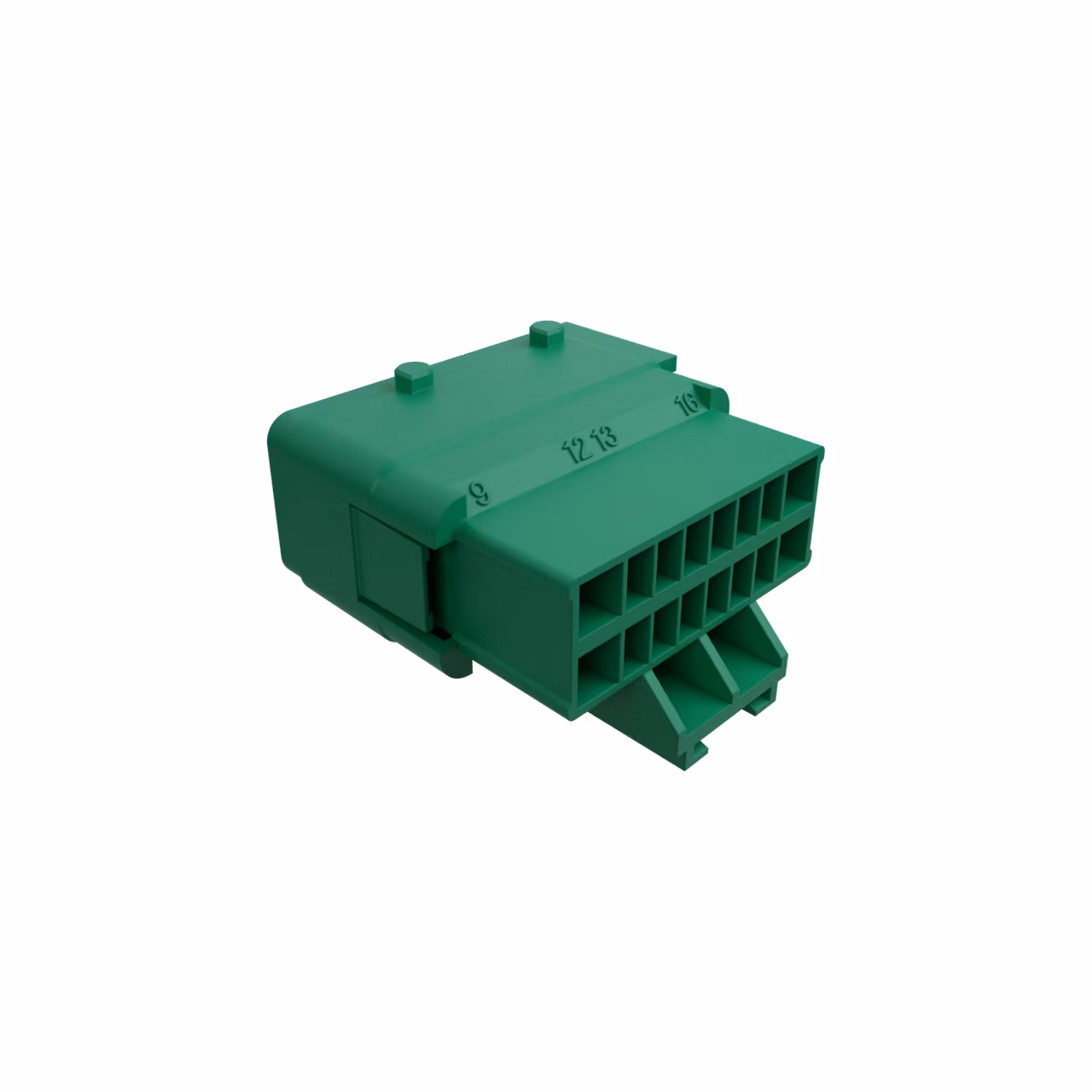 3.33mm / 6.00mm Pitch Hybrid Male Inline Housing, Dual Row, 16 Circuits,  Green for sale