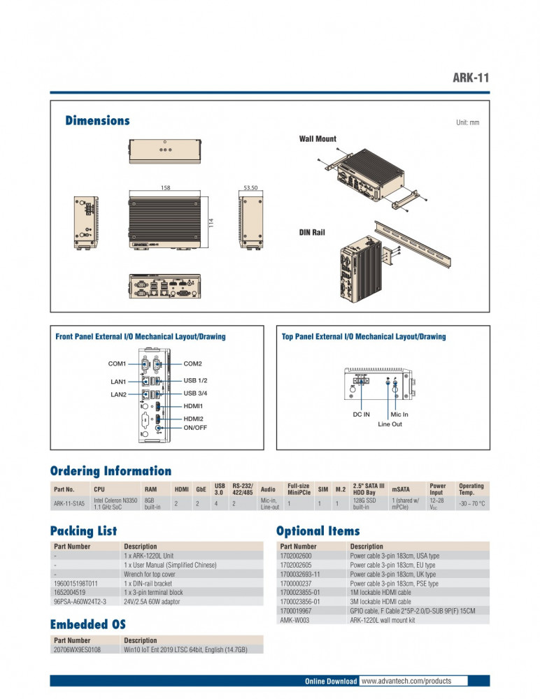 ARK-11 product documentation page 2