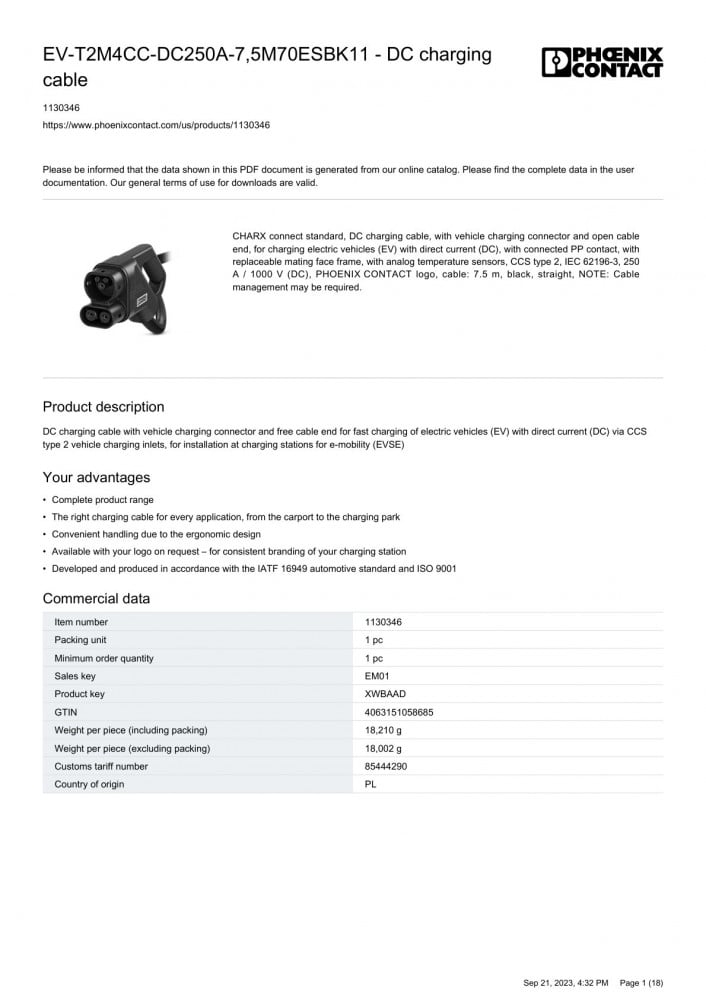 Phoenix Contact 1130346 document page 1