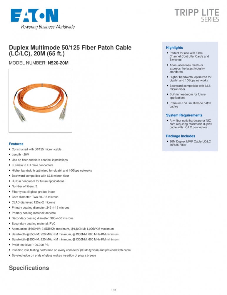 N520-20M technical document page 1