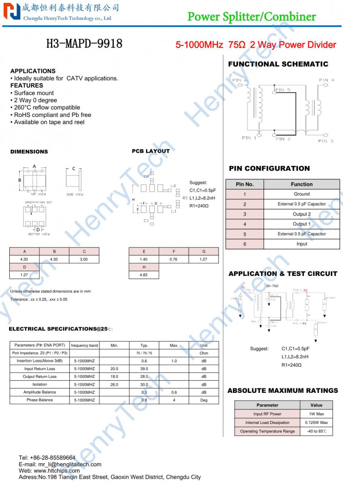 H3-MAPD-9918 technical document page 1