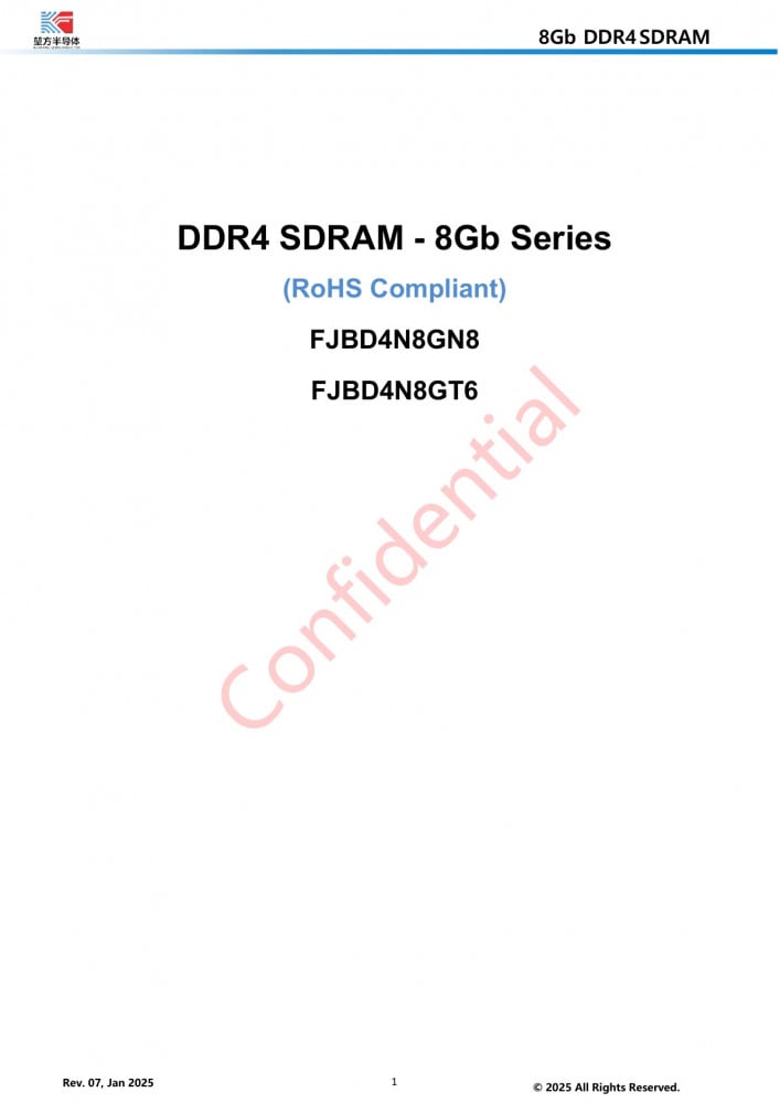 KFSemi DDR4 datasheet page 1