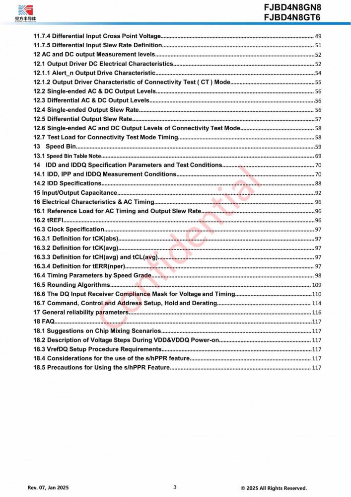 KFSemi DDR4 datasheet page 3