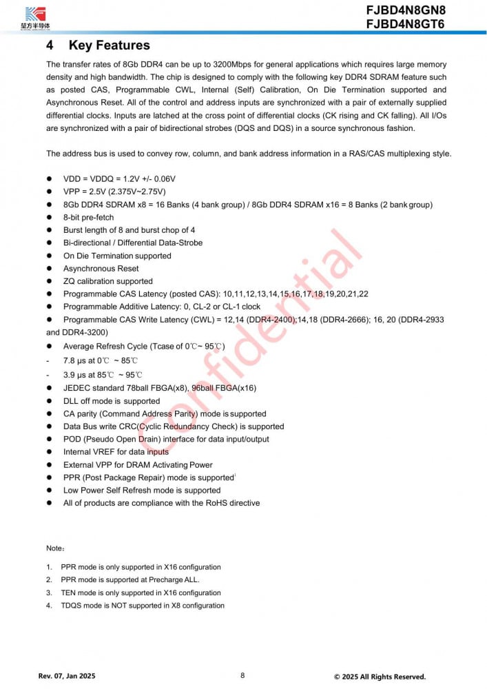 KFSemi DDR4 datasheet page 8