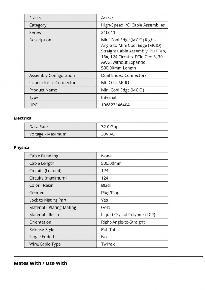 MOLEX 2166111157 technical document image, page 2