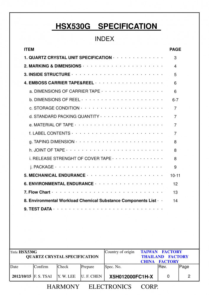 HELE X5H012000FC1H-X specification page 2