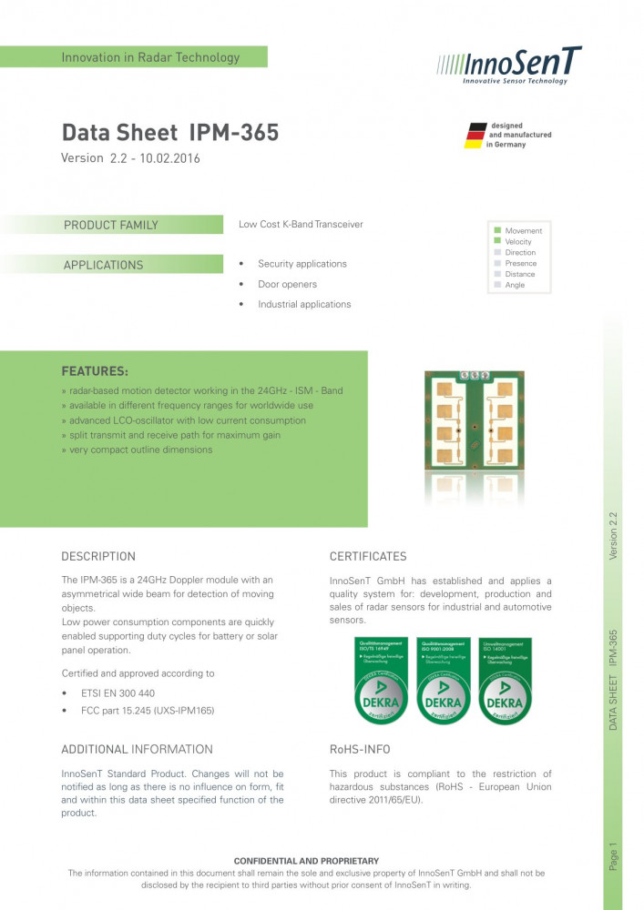 IPM-365 datasheet page 1