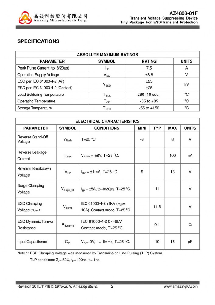 AZ4808-01F technical document page 2