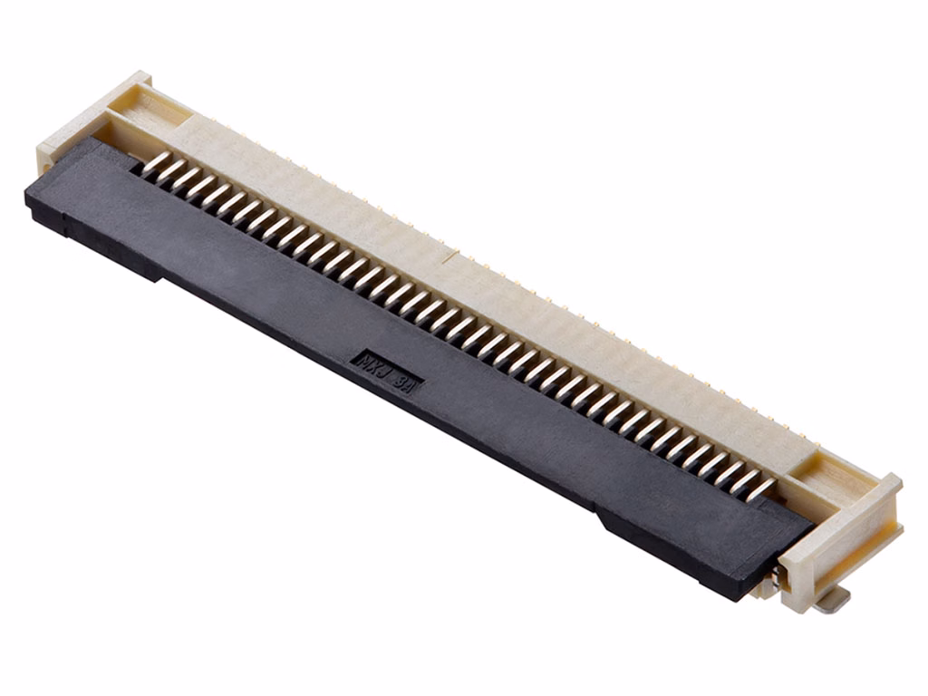 Easy-On FFC/FPC Connector 0.50mm Pitch, FD19 Series, Right-Angle, Bottom  Contact, 1.90mm Height, 42 Circuits, Gold over Nickel Plating