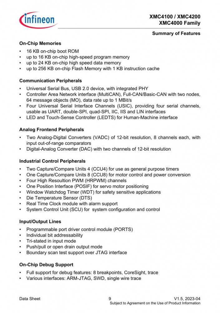 Infineon XMC4200 datasheet page 9