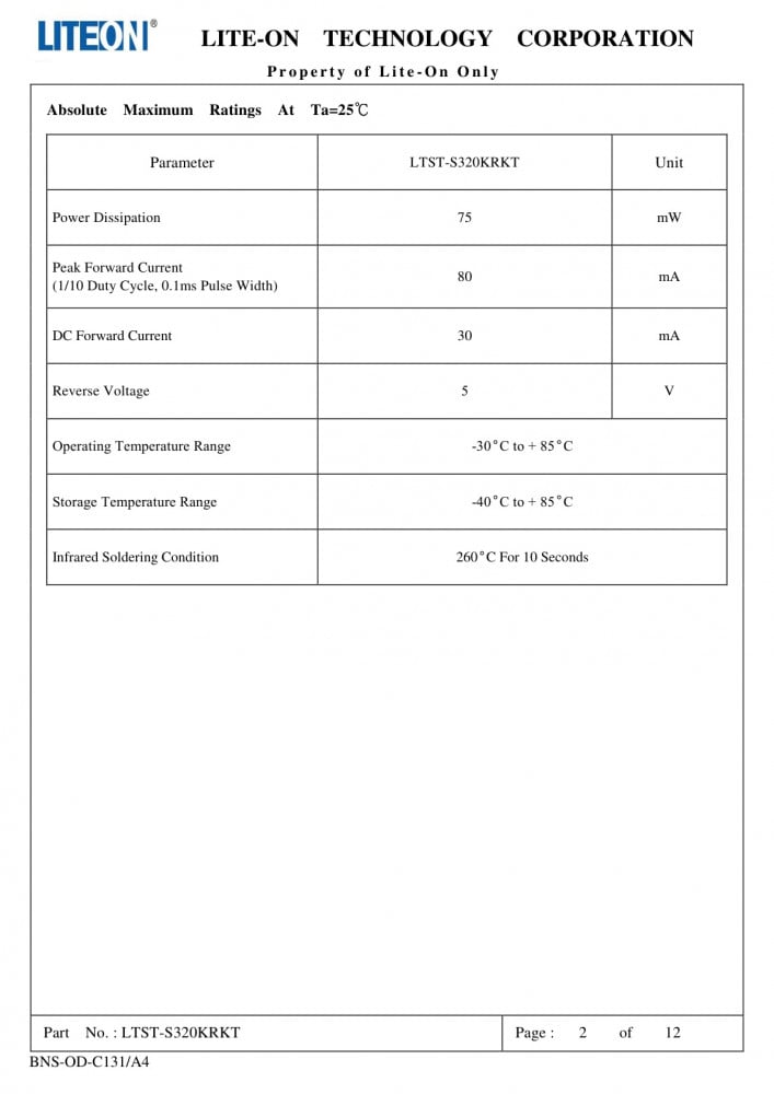 LTST-S320KRKT datasheet page 3