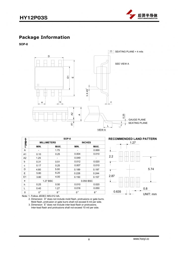 HY12P03S datasheet page 8