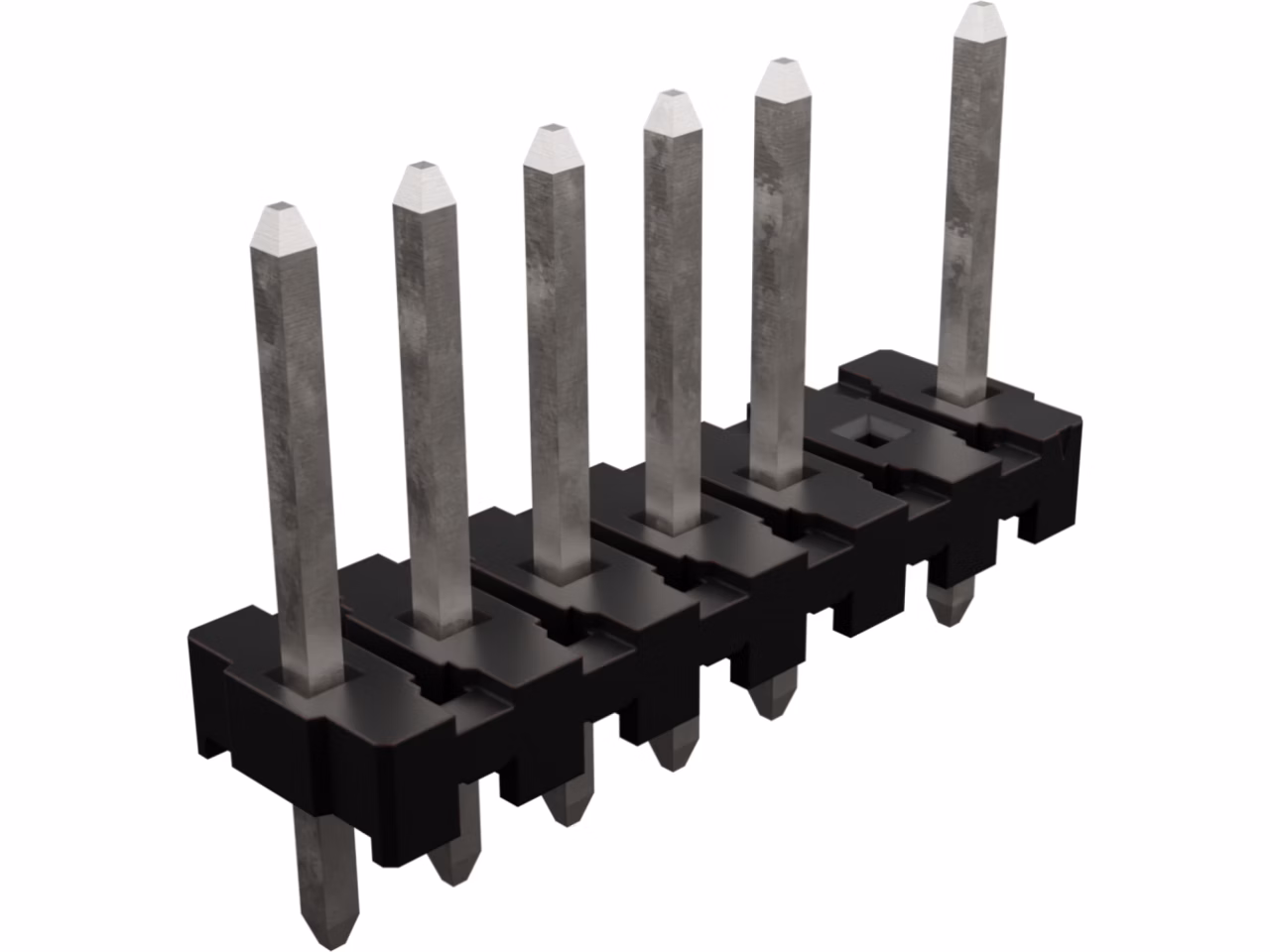 KK 396 Breakaway Header, Vertical, 7 Circuits, Circuit 2 Voided, Matte Tin (Sn) Plating, Pin Length 19.00mm (.750