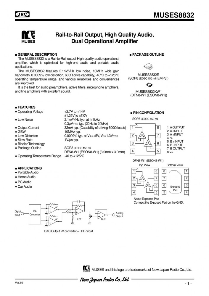 MUSES8832 datasheet page 1