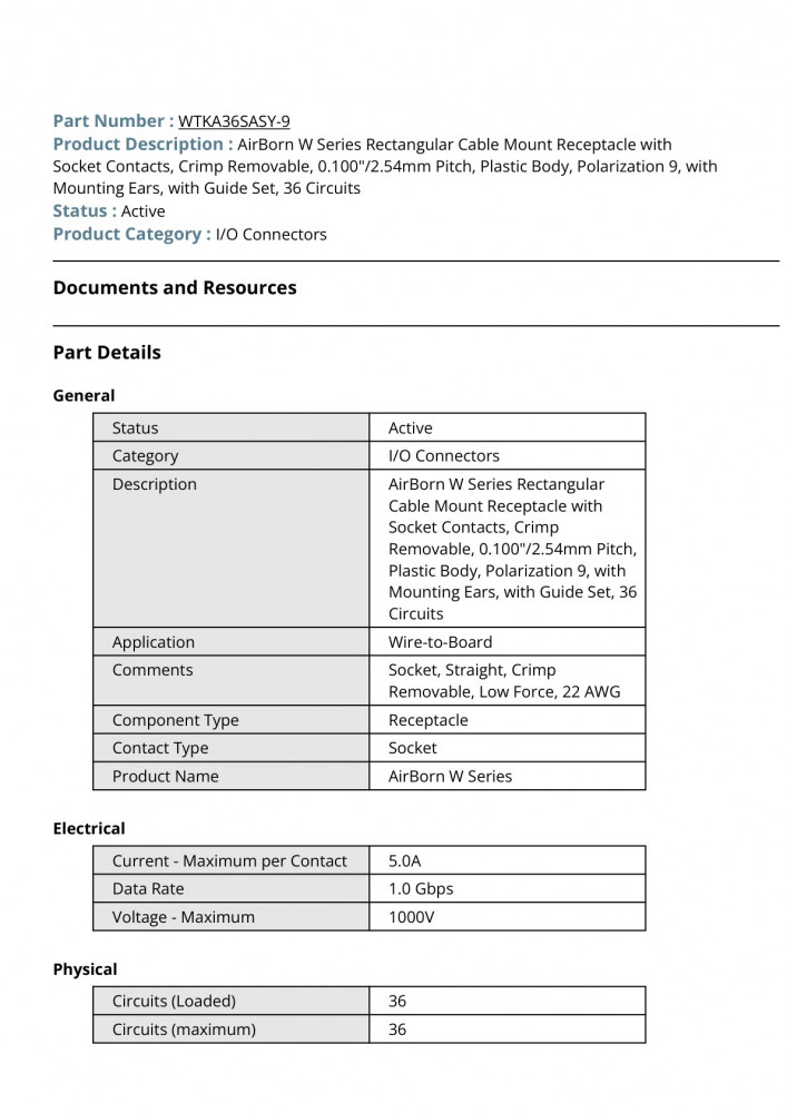 WTKA36SASY-9 technical document image, page 1