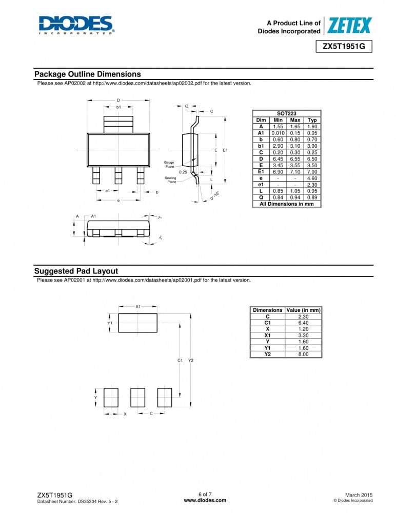 ZX5T1951GTA datasheet page 6