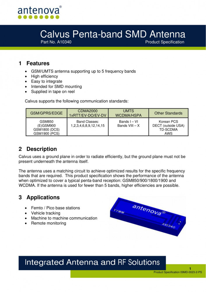 A10340 datasheet page 1
